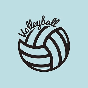 "Volleyball Cute Graphic Design Cursive Script Font" Sticker for Sale ...