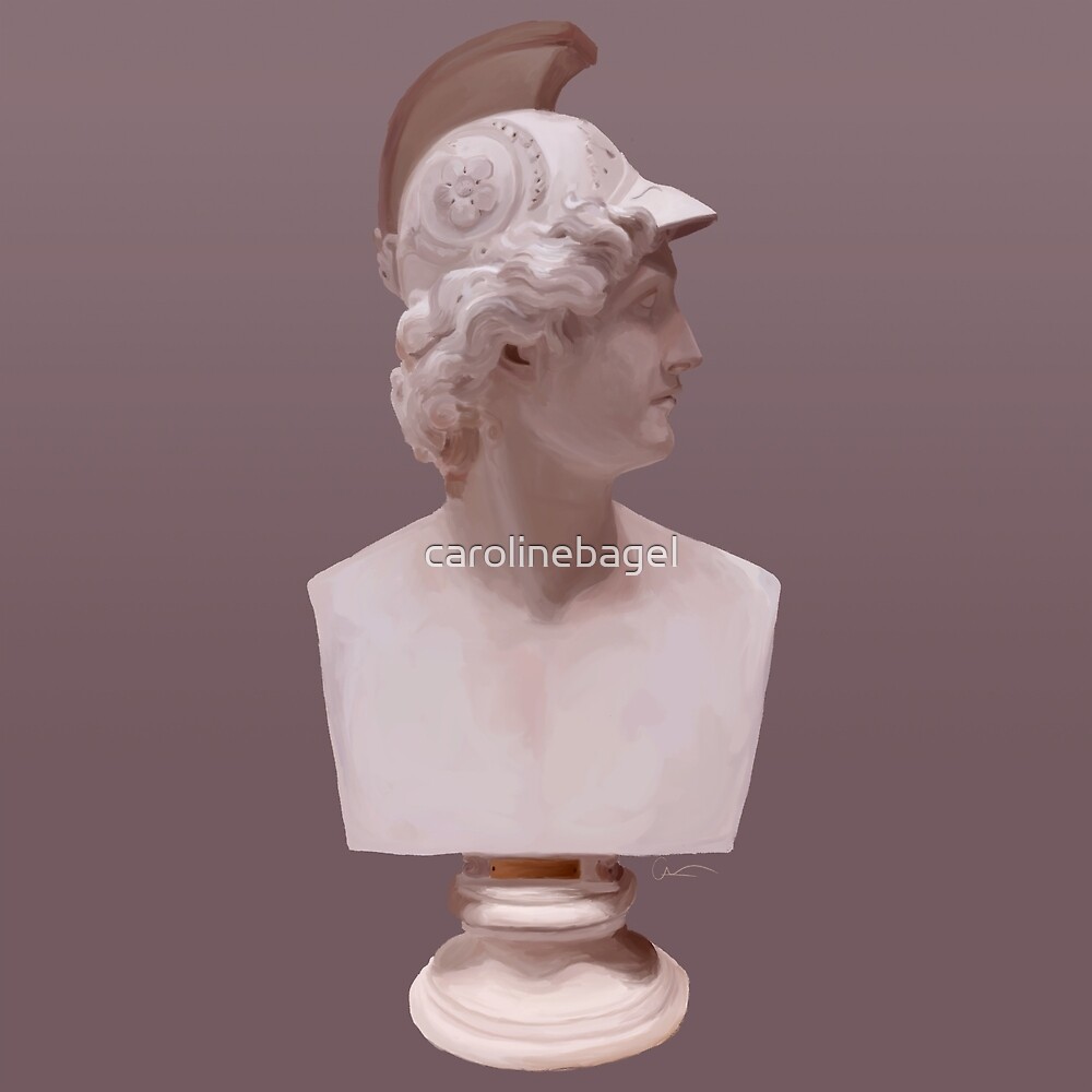 "pale pink marble bust digital painting" by carolinebagel | Redbubble