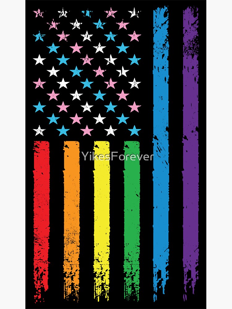 Gay Pride Rainbow American Flag Lgbt 4th Of July Lgbtq Progress