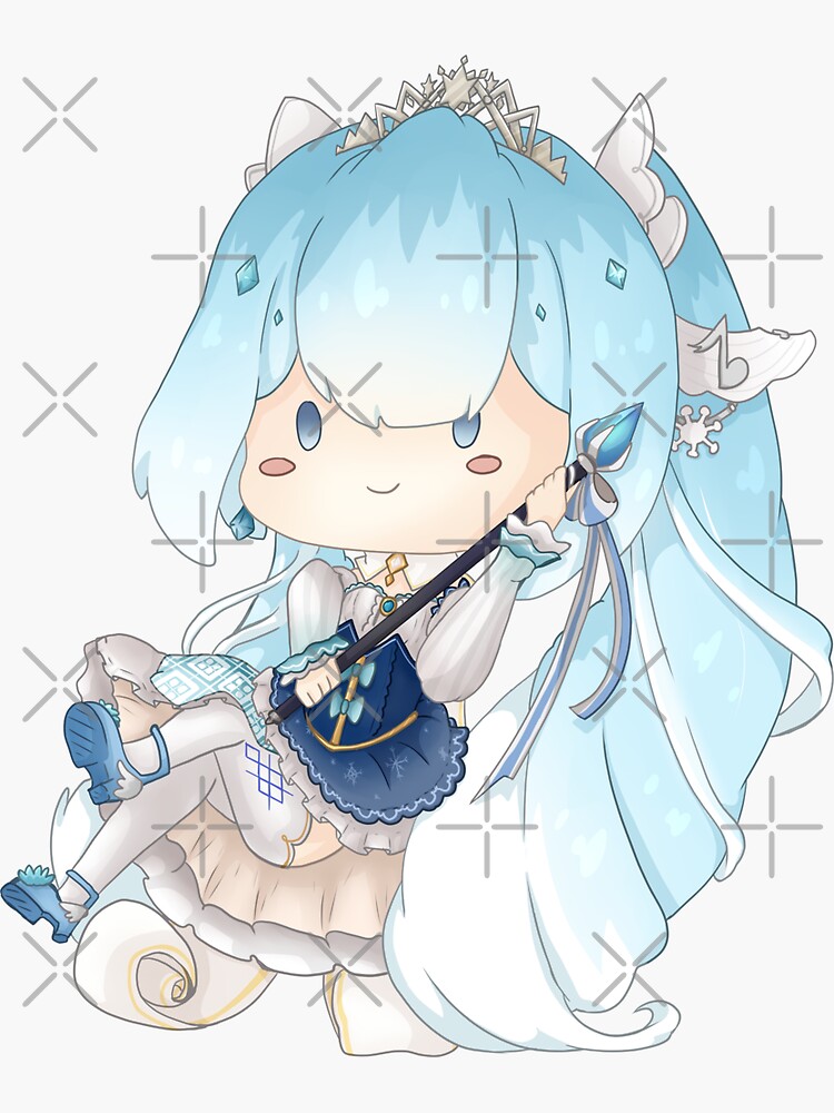 "Chibi Snow Miku 2019" Sticker for Sale by Megku | Redbubble