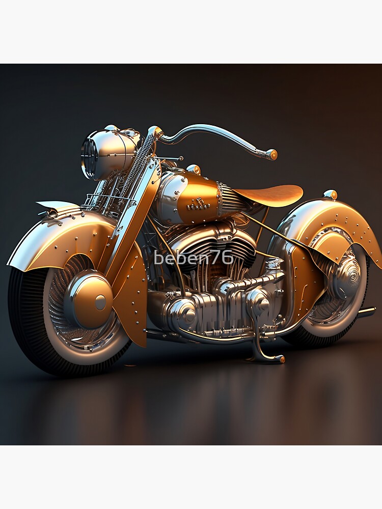 "Golden Motorcycle Art: A Unique Wall Decor for Motorcycle Enthusiasts ...