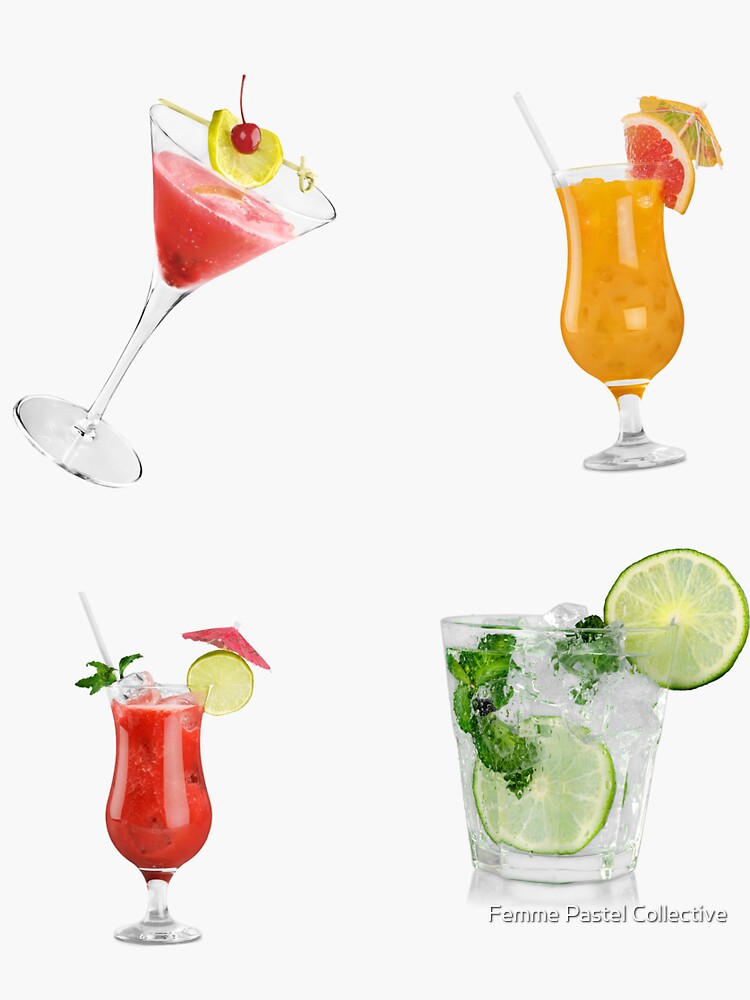 "Cocktail Sticker Pack" Sticker for Sale by madiwestdal | Redbubble