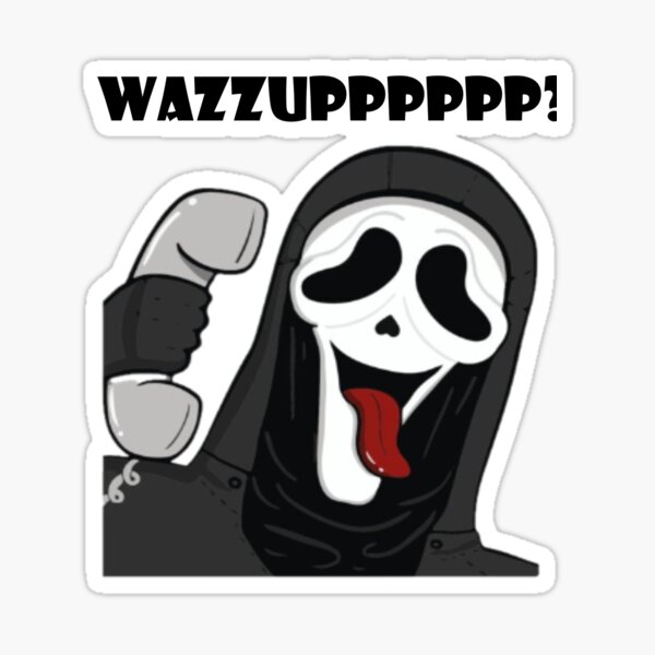 "Wazzup Ghostface" Sticker for Sale by PacketOfChris | Redbubble