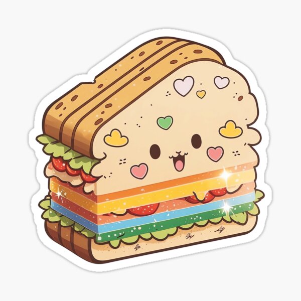 "Cute triple sandwich cut in two axies" Sticker for Sale by ...