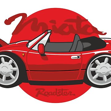 "Mazda Miata cartoon red" Art Print for Sale by car2oonz | Redbubble