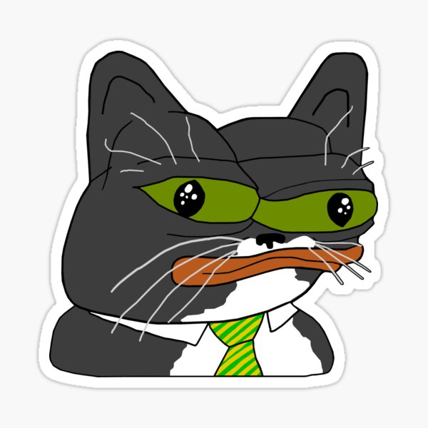 "Rare business cat Pepe" Sticker for Sale by Slav-Art | Redbubble