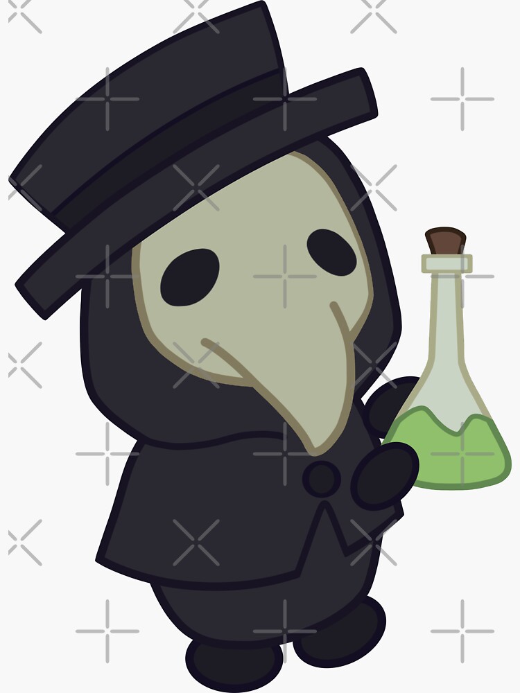 "Cute Spooky Plague Doctor Chibi With Potion" Sticker for Sale by ...