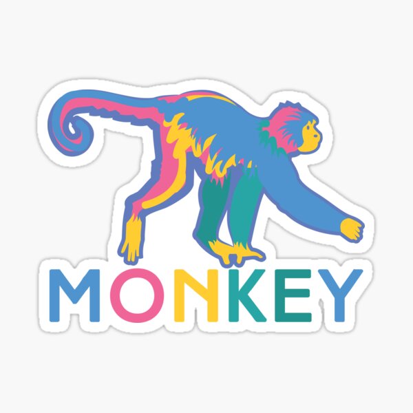 "Happy Monkey" Sticker for Sale by evisionarts | Redbubble
