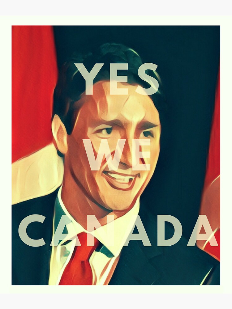 "Justin Trudeau Yes We Canada" Sticker by Vaycarious | Redbubble
