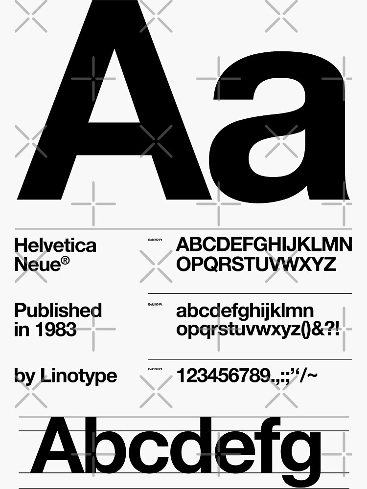 "Helvetica Neue: The Iconic Typeface" Sticker for Sale by sub88 | Redbubble