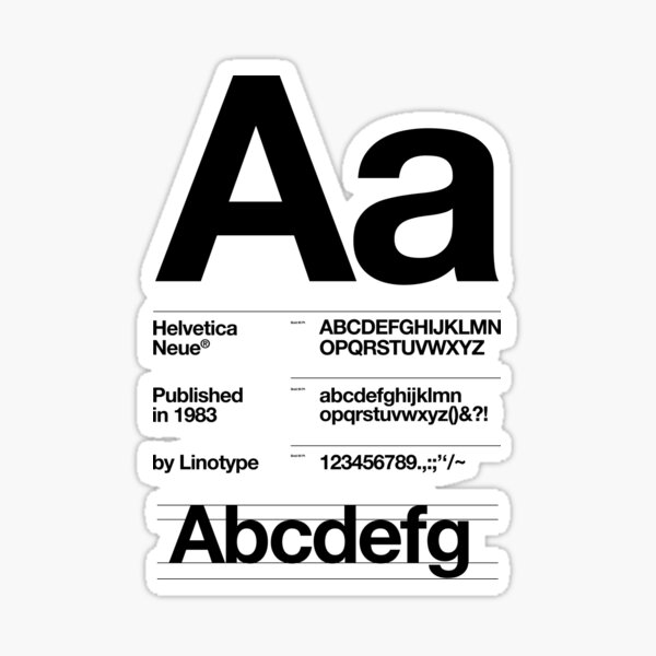 "Helvetica Neue: The Iconic Typeface" Sticker for Sale by sub88 | Redbubble