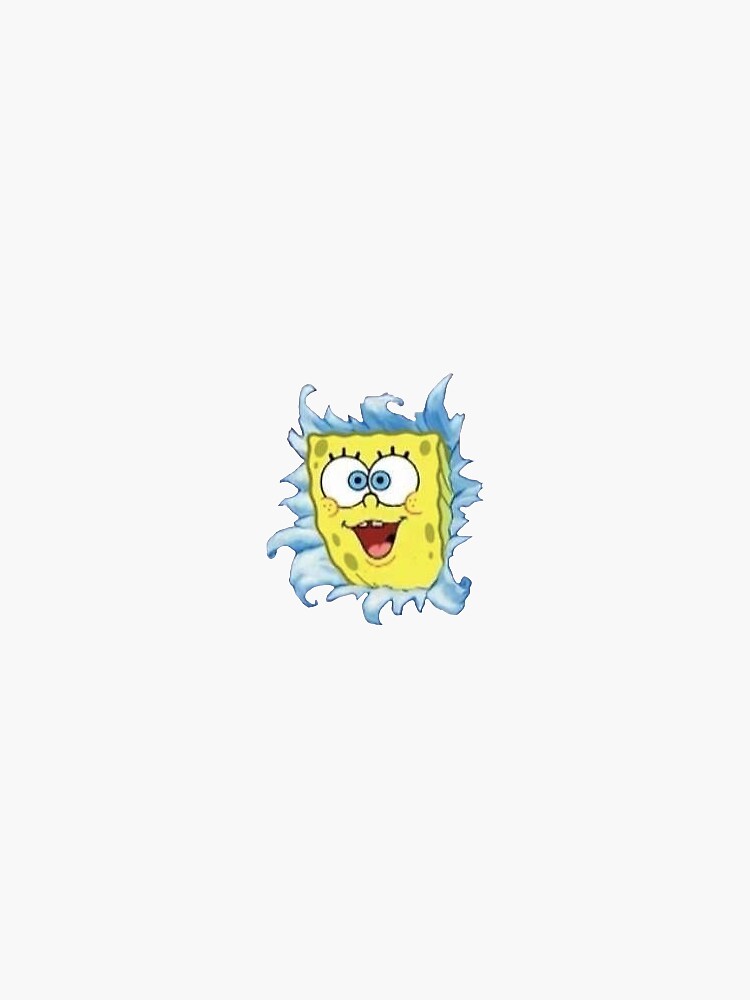 "Spongebob Bursts Through Wall" Sticker by RickySpanish13 | Redbubble