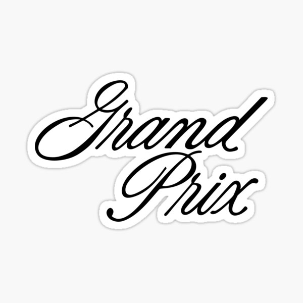 "Grand Prix Script" Sticker for Sale by ItsMeRuva | Redbubble