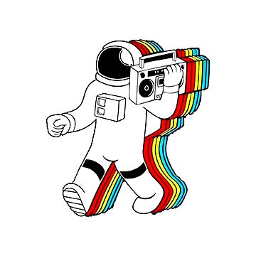"Funky Spaceman With Radio" Sticker for Sale by debravaughn | Redbubble