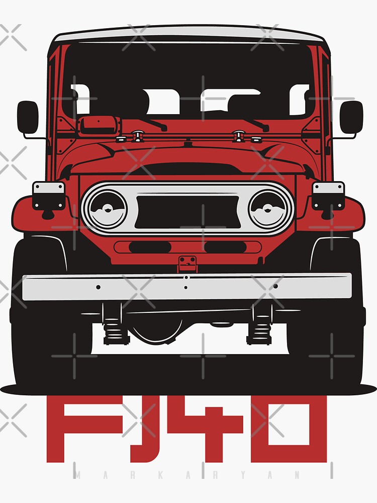 "LandCruiser FJ40 (red)" Sticker for Sale by OlegMarkaryan | Redbubble