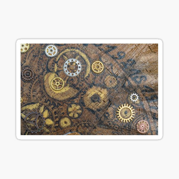 "Vintage time background - Concept for aged, calendar, timer." Sticker ...