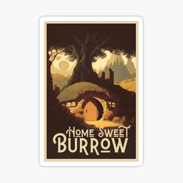 "Home Sweet Burrow - Round Doors - Halfling Hole IV - Fantasy Funny ...