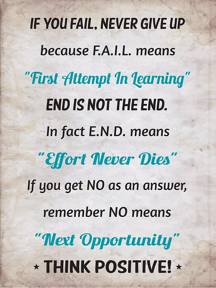 "Think positive vintage old paper motivation poster" Photographic Print ...