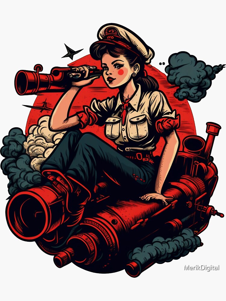 "American Traditional Sailor Jerry Girl Nautical" Sticker for Sale by ...