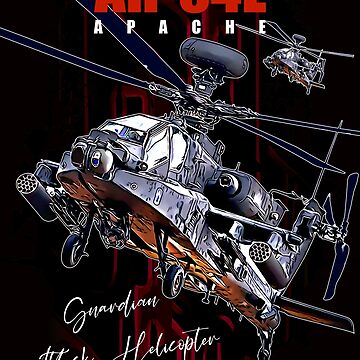 "AH-64E Apache Guardian attack helicopter " Sticker for Sale by ...