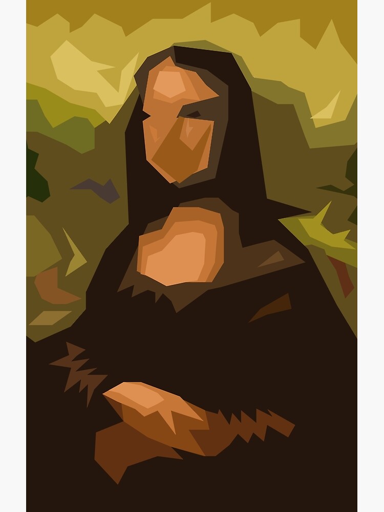 "Mona Lisa abstract minimalist low poly shape art" Framed Art Print by ...