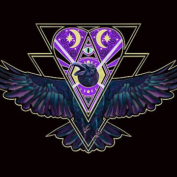 "The Raven of Four Eyes" Sticker for Sale by TamingDandelion | Redbubble