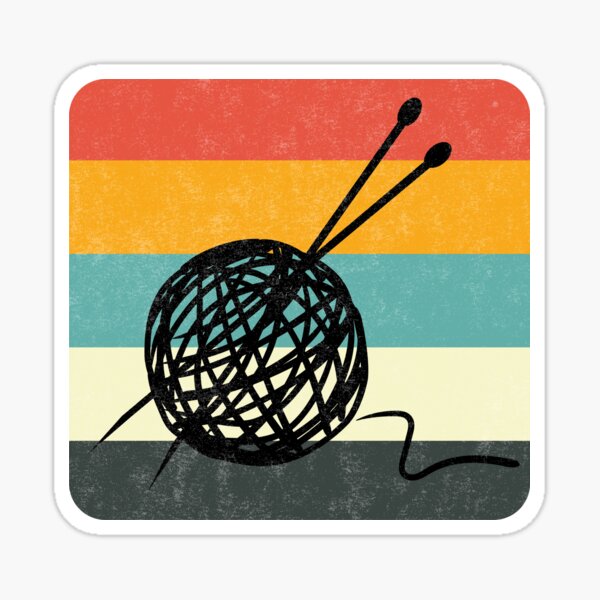"Retro Knitting Silhouette" Sticker for Sale by whyitsme | Redbubble