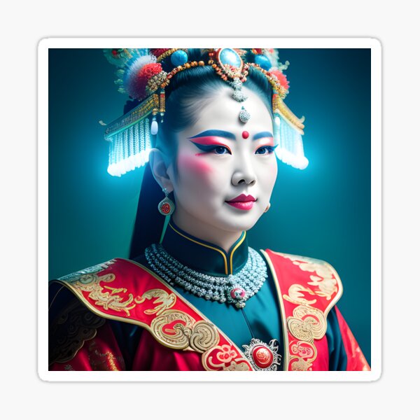 "Peking Opera inspired wusheng" Sticker for Sale by lulu-o-lulu | Redbubble