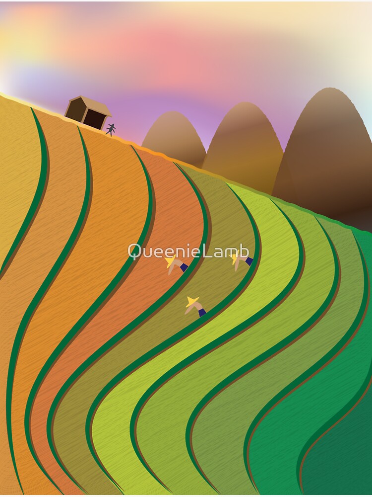 "Terrace Fields" Sticker for Sale by QueenieLamb | Redbubble