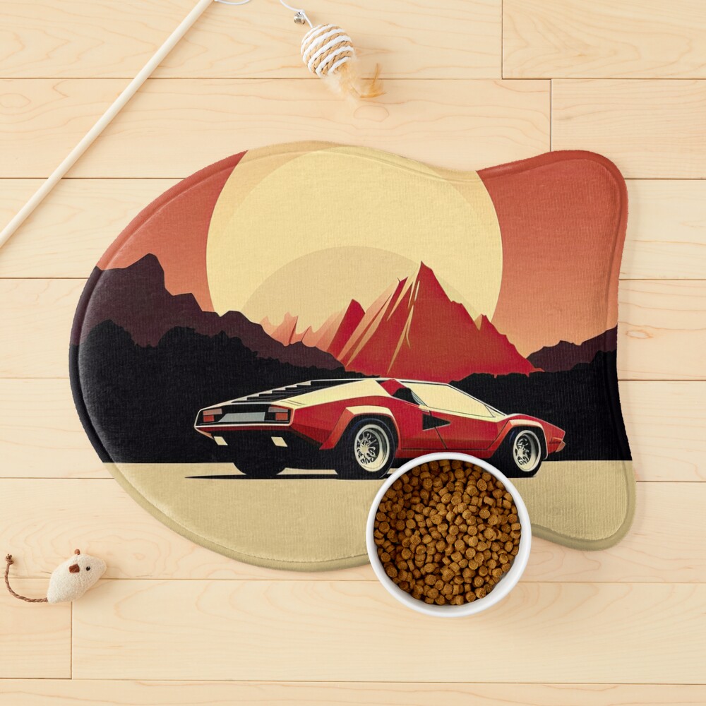 "Lamborghini Countach vintage illustration poster" Sticker for Sale by ...