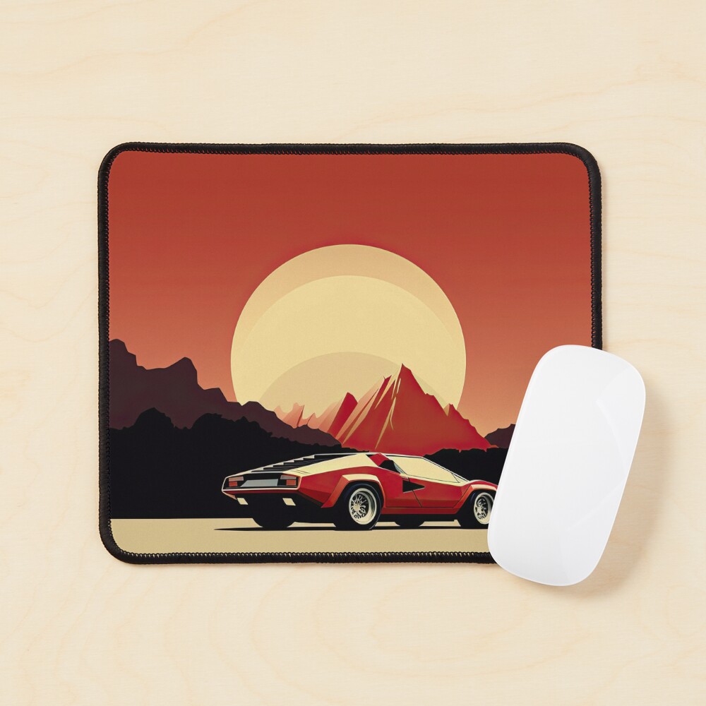 "Lamborghini Countach vintage illustration poster" Sticker for Sale by ...