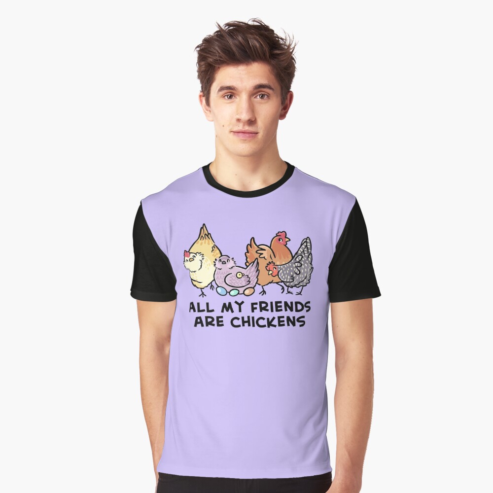 "Chickens - 4 Hens - All my friends are chickens - red hen, purple hen ...