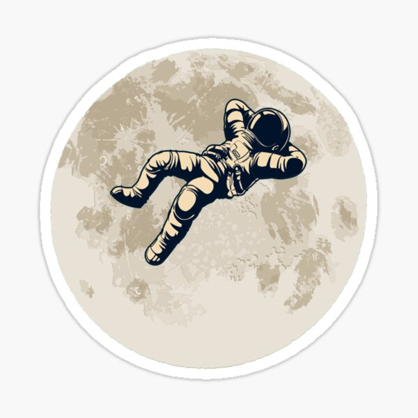 "astronaut moon" Sticker for Sale by COL.D BEAR | Redbubble