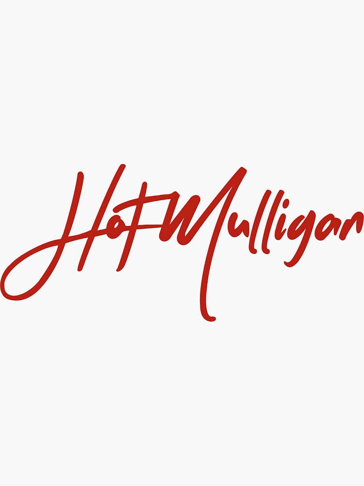 "Hot Mulligan Logo- Red " Sticker for Sale by HaleighMade | Redbubble