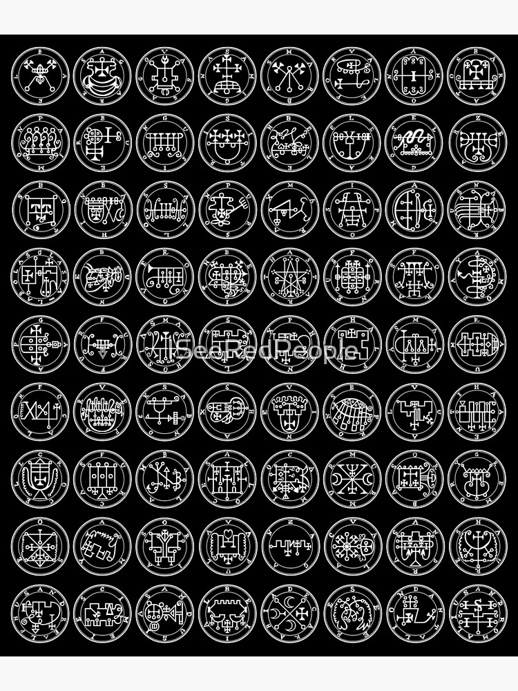 "The 72 Demon Sigils Of Ars Goetia - white" Poster for Sale by ...