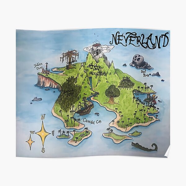 "Neverland Map" Poster for Sale by iyleehsArt | Redbubble
