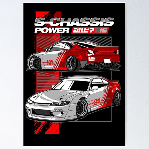 "S-Chassis Silvia S15 Nissan Drift Car" Poster for Sale by halleinstyle ...