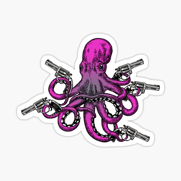 "Octo pistol" Sticker for Sale by MDAM | Redbubble