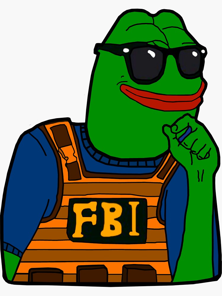"Rare FBI Agent Pepe " Sticker for Sale by Slav-Art | Redbubble