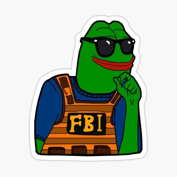 "Rare FBI Agent Pepe " Sticker for Sale by Slav-Art | Redbubble