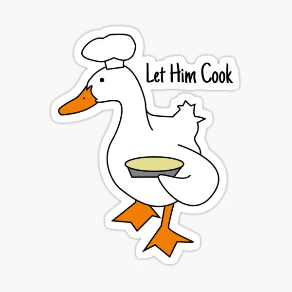 "Chef Duck Let Him Cook" Sticker for Sale by ZenoLight | Redbubble