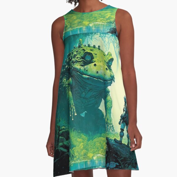 "Huge and Proud: A Giant Frog's Journey: African Bullfrog" A-Line Dress ...