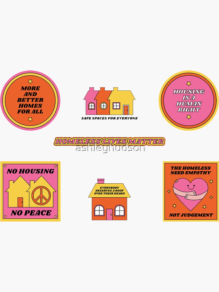 "Homeless Awareness Sticker Pack" Sticker for Sale by ashleyhudson ...