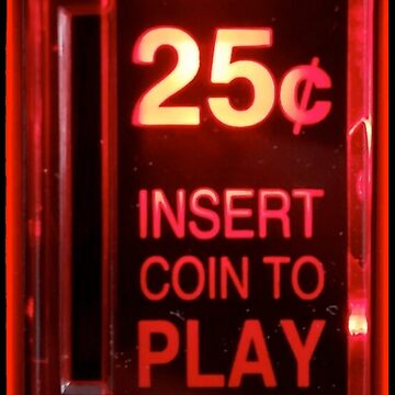 "25 cents Insert coin to play video game console quarter change dollar ...