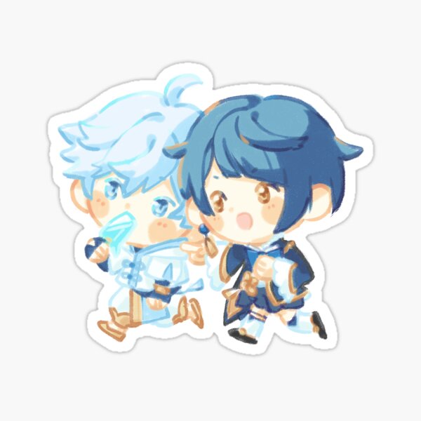 "Chongyun & Xingqiu" Sticker for Sale by Sakkii | Redbubble