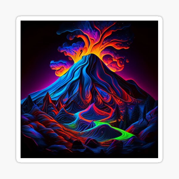 "A magnificent colourful and abstract volcano" Sticker for Sale by ...