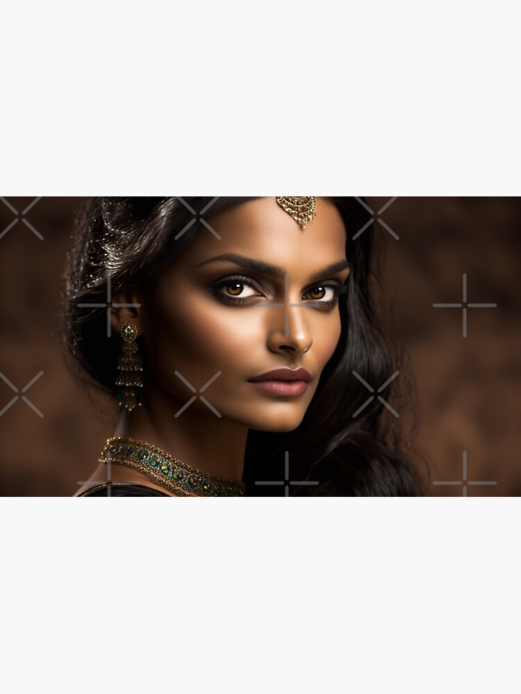 "beautiful indian woman in colorful saree" Sticker by InkDazzle | Redbubble