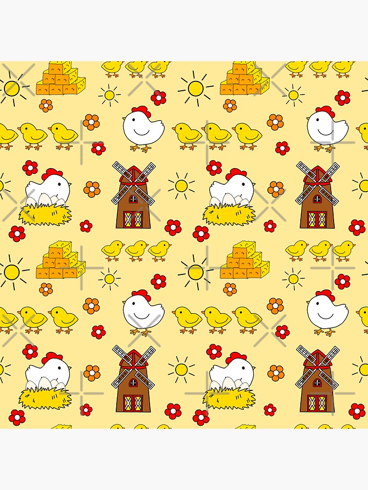 "chicken farm pattern" Sticker for Sale by Krissys-Art | Redbubble