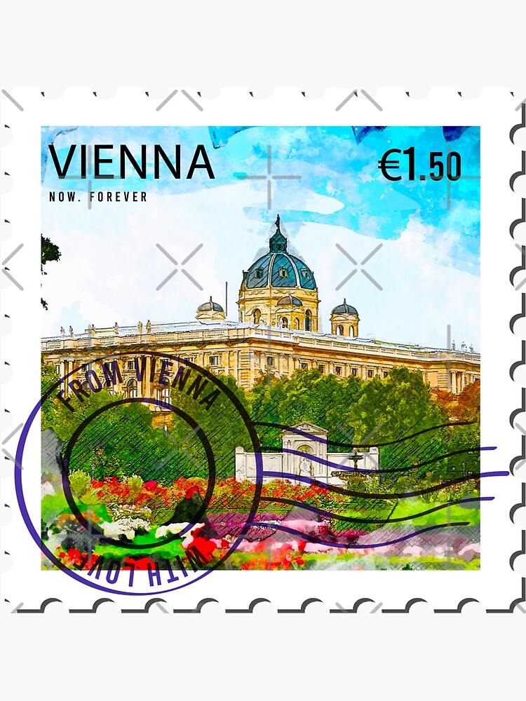 "Vienna post stamp design souvenir" Sticker for Sale by DeveloperProp0 ...