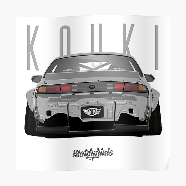 "Kouki S14 (gray)" Poster for Sale by MotorPrints | Redbubble